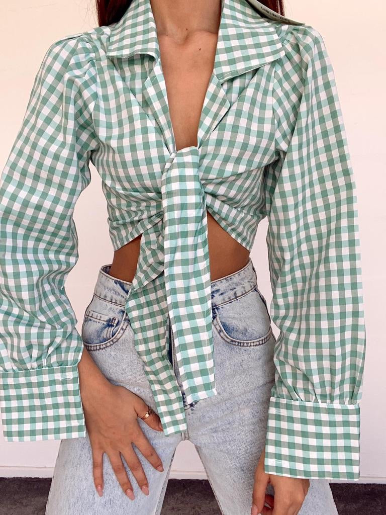 Tie Front Check Shirt – PIRAL